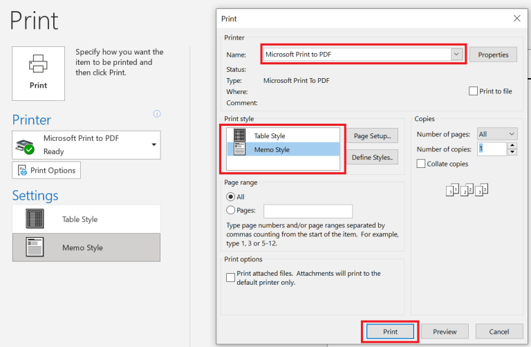 Print PDF Attachments from Multiple Emails in Outlook - Solved